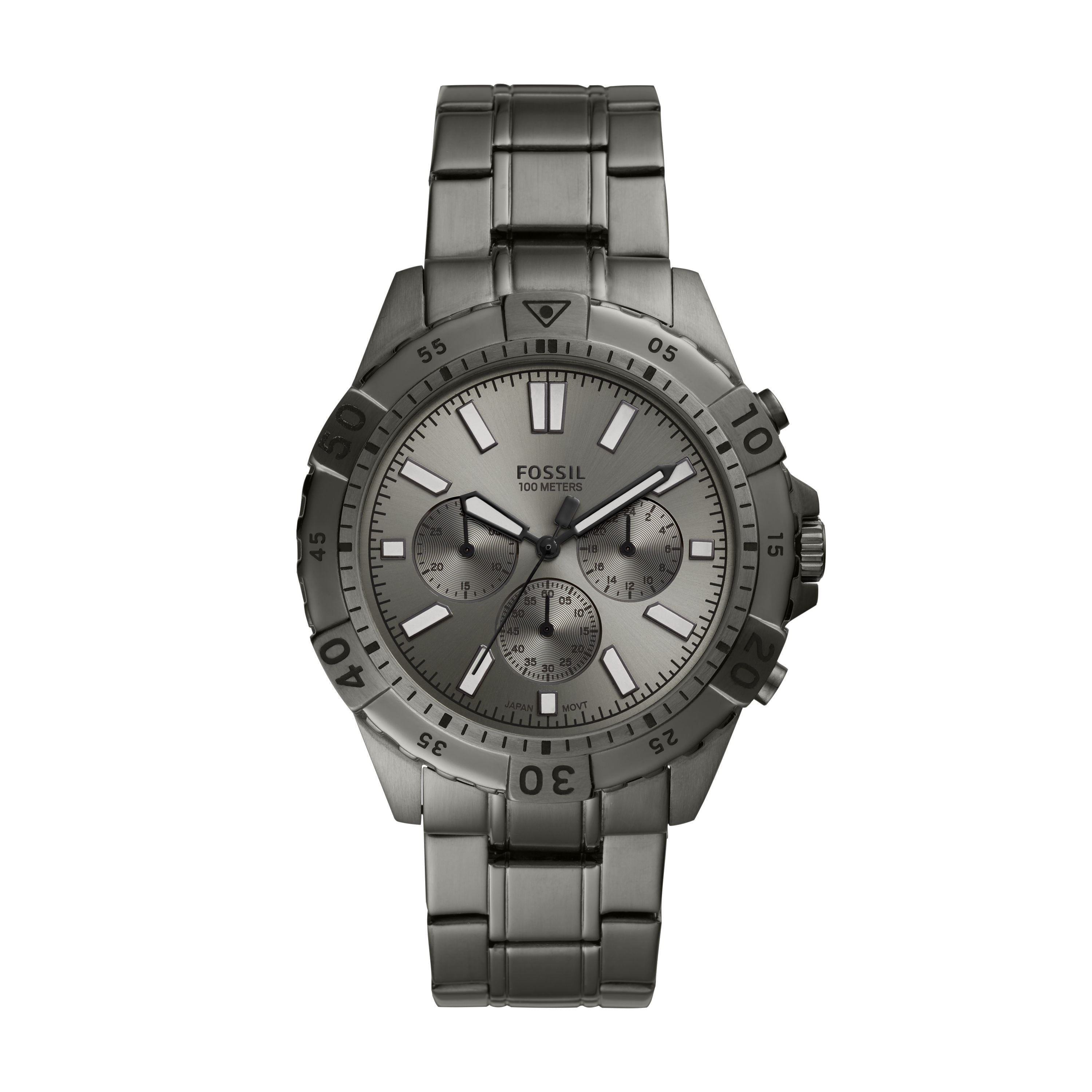 Fossil Men's Garrett Chronograph, Smoke-Tone Stainless Steel Watch ...