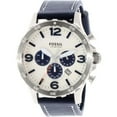 Fossil Men's JR1480 Blue Leather Quartz Fashion Watch with Chronograph ...