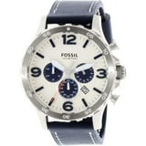 Fossil Men's JR1480 Blue Leather Quartz Fashion Watch with Chronograph ...