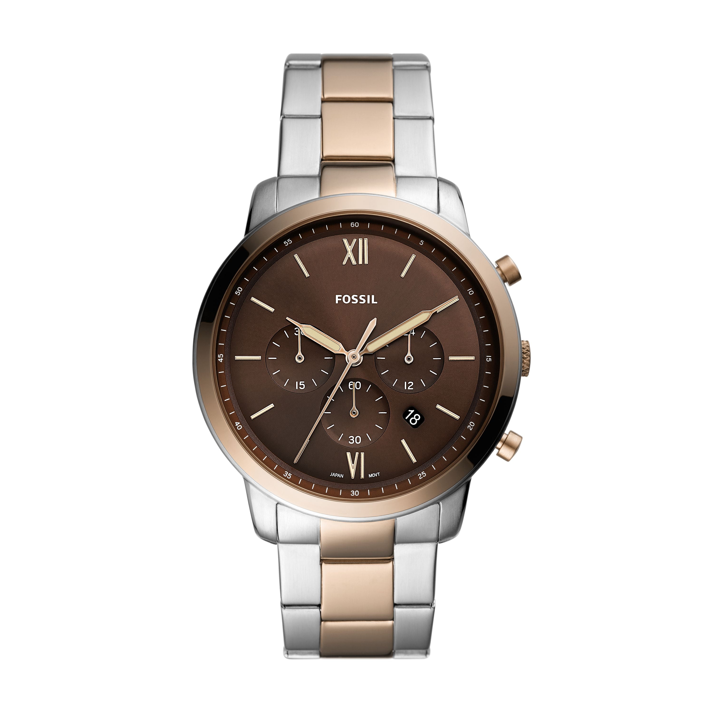 Fossil Men's Neutra Chronograph Two-Tone Stainless Steel Watch ...