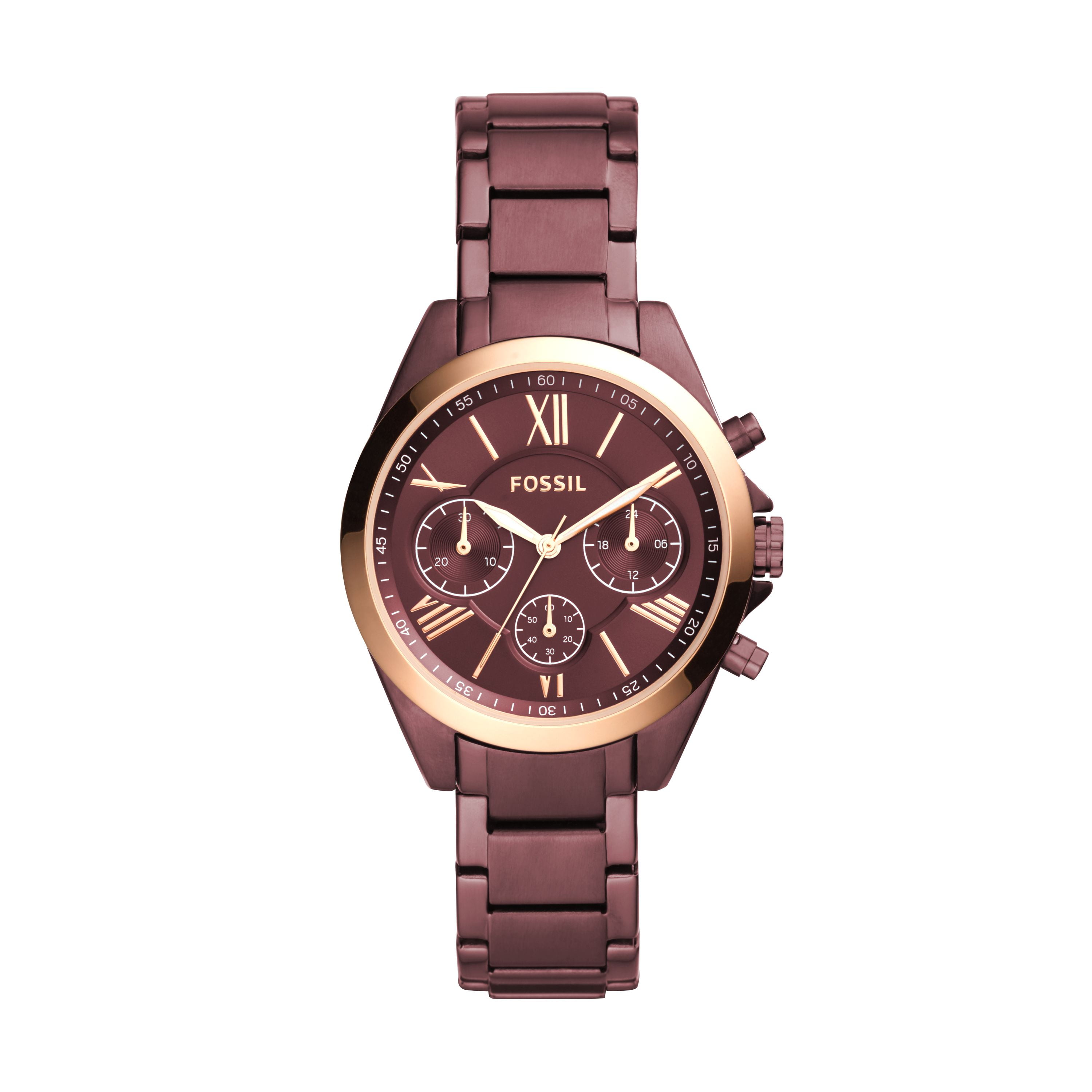 Fossil Women's Modern Courier Chronograph, Wrist Watch, Wine-Tone ...