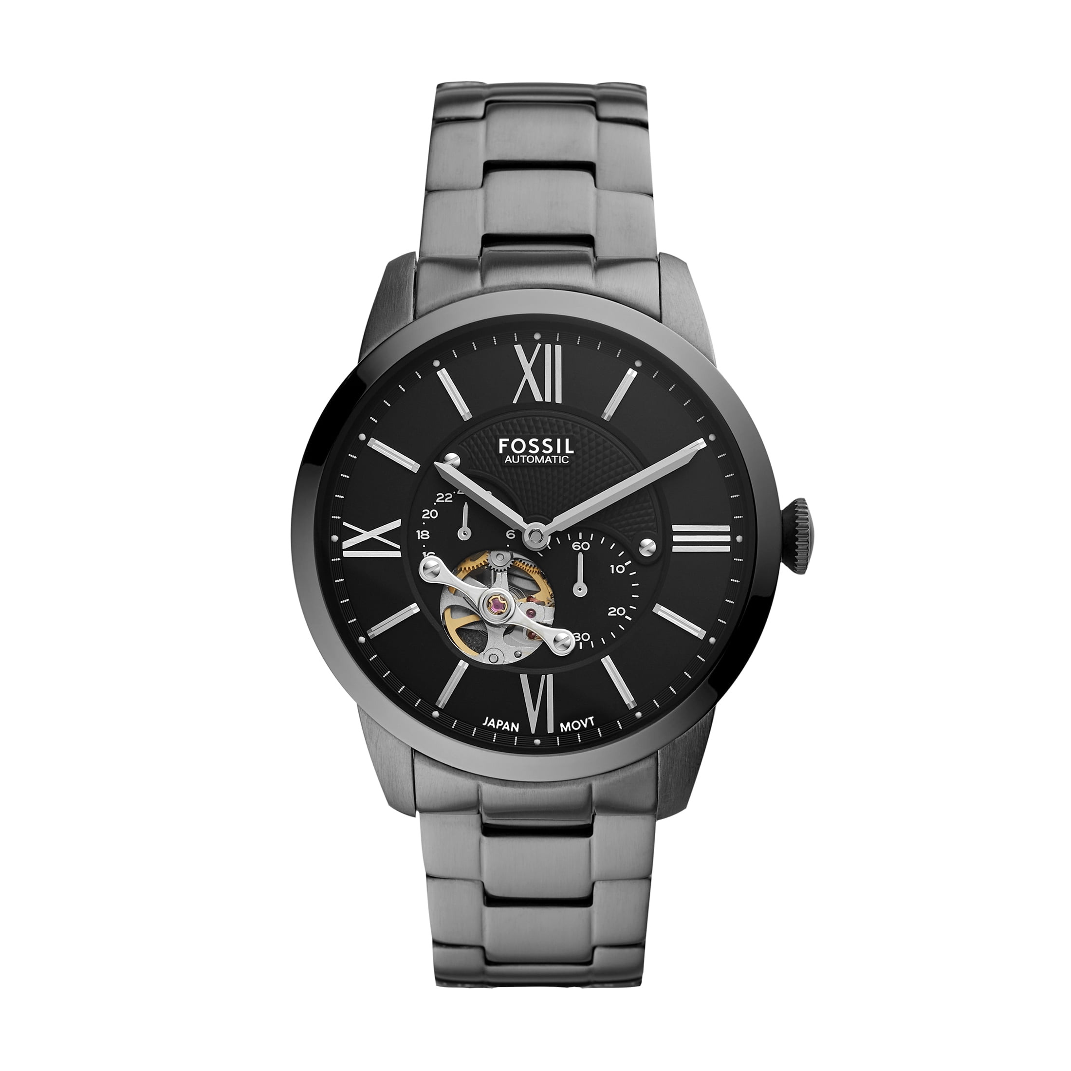 Fossil Men's Townsman Automatic Watch, 44mm, Smoke Stainless Steel ...