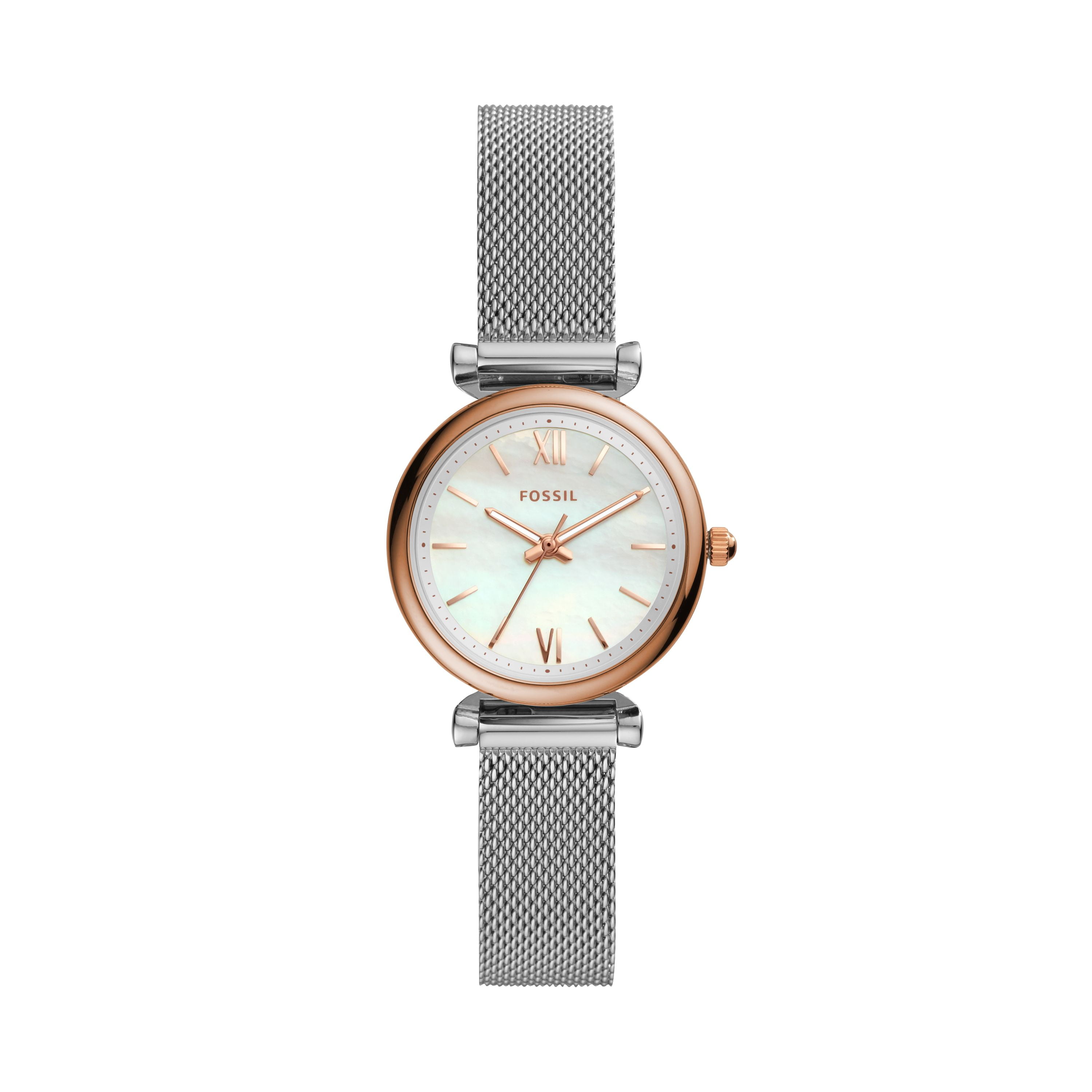 Fossil Women's Carlie Mini Three-Hand, Stainless Steel Watch, ES4614 ...