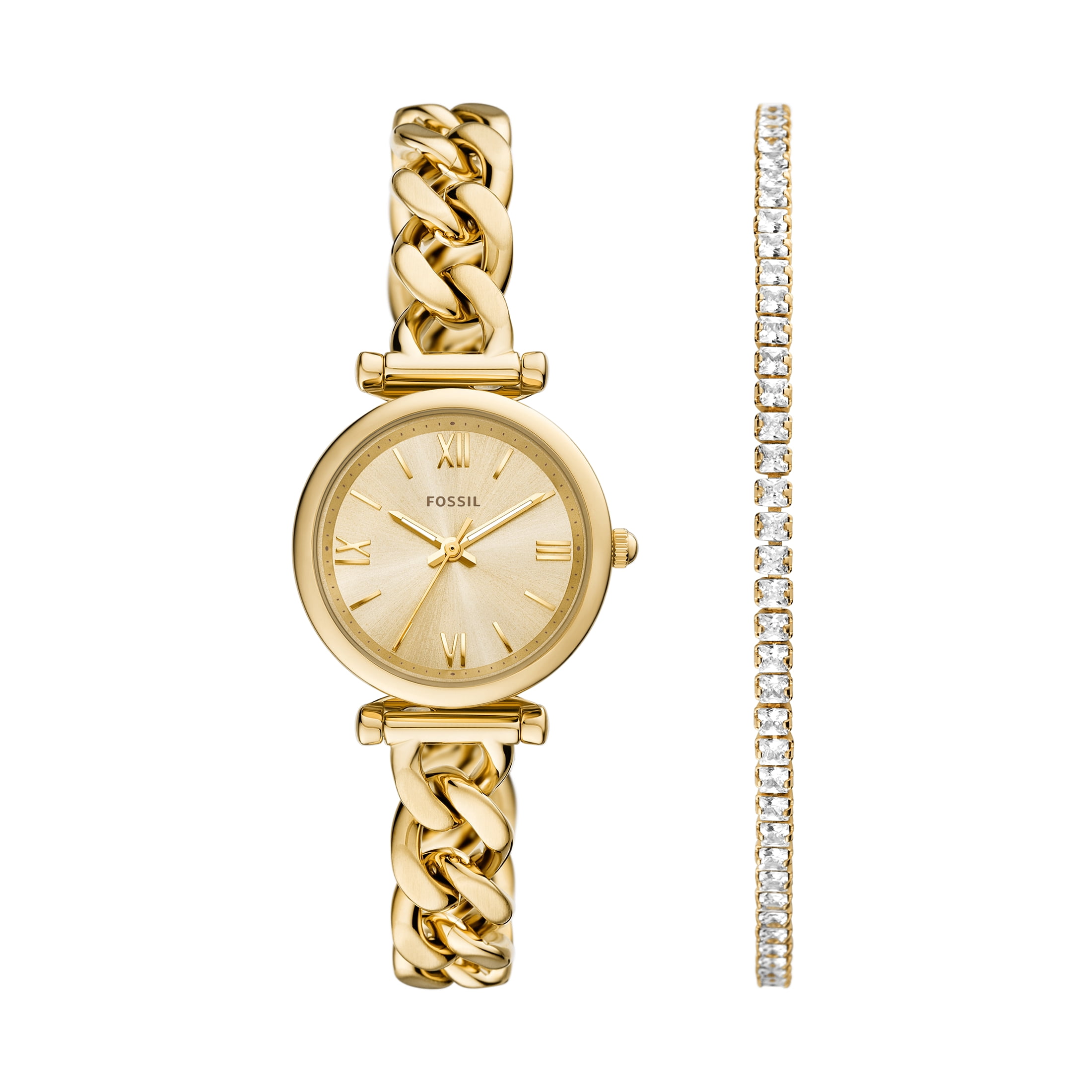 Fossil Women's Carlie Mini Three-Hand, Gold-Tone Stainless Steel Watch ...