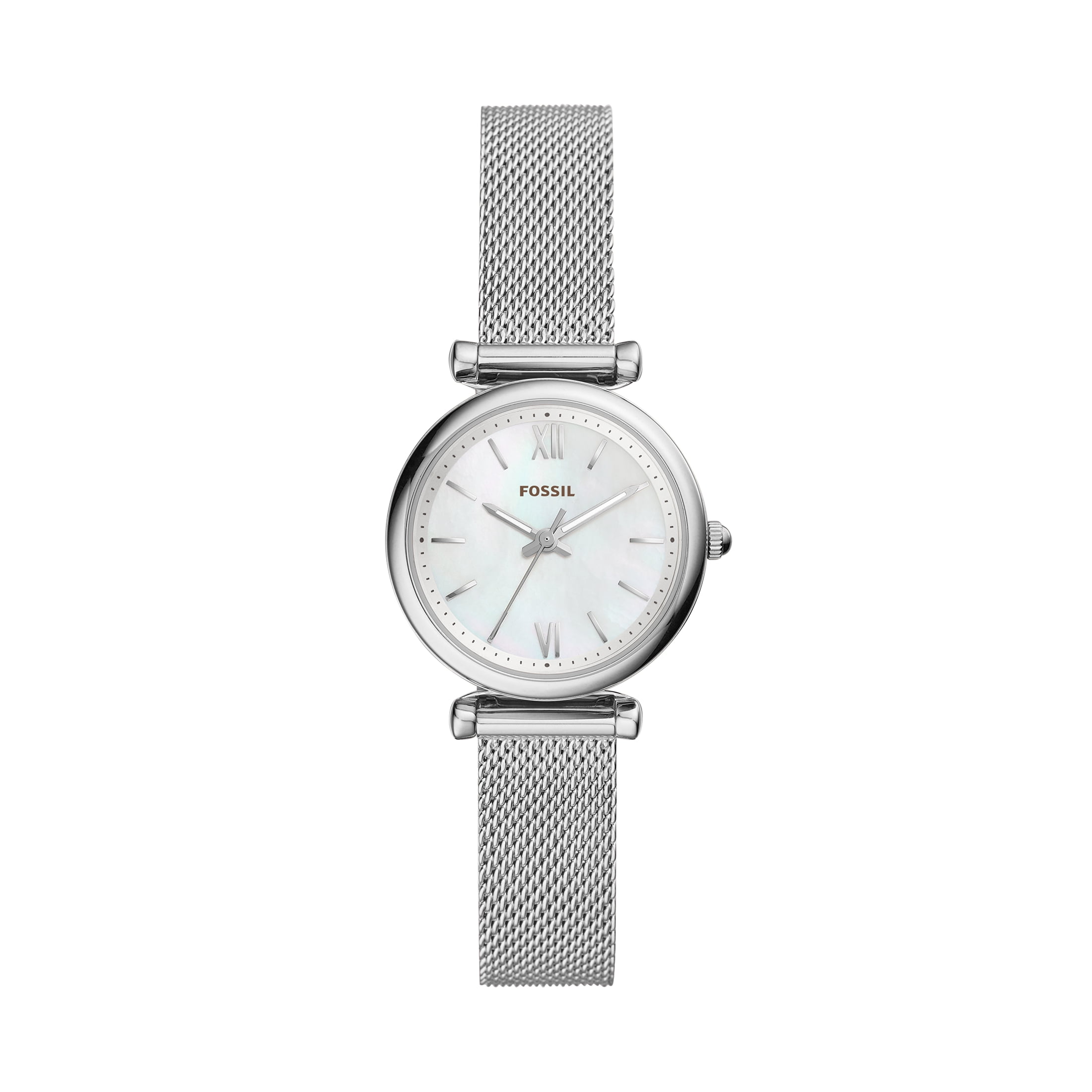 Fossil Women's Carlie Wrist Watch, Three-Hand Stainless Steel, Mother ...
