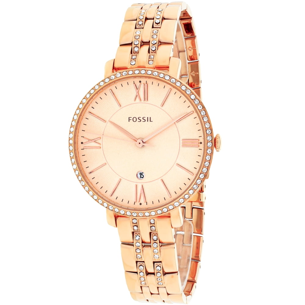 Fossil Women's Wristwatch, Jacqueline Rose Gold Dial, Stainless Steel - ES3546 - Walmart.com