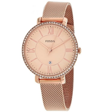 Fossil Women's Virginia Three-Hand Day-Date, Rose Gold-Tone Stainless ...