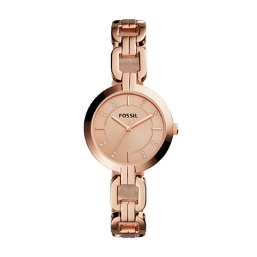 Fossil Ladies' Jacqueline Three-Hand Rose Gold-Tone Stainless Steel ...