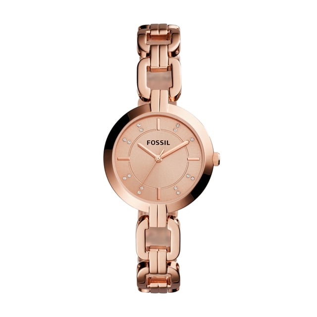 Fossil Kerrigan Women's Wrist Watch, Three-Hand Rose Gold-Tone ...