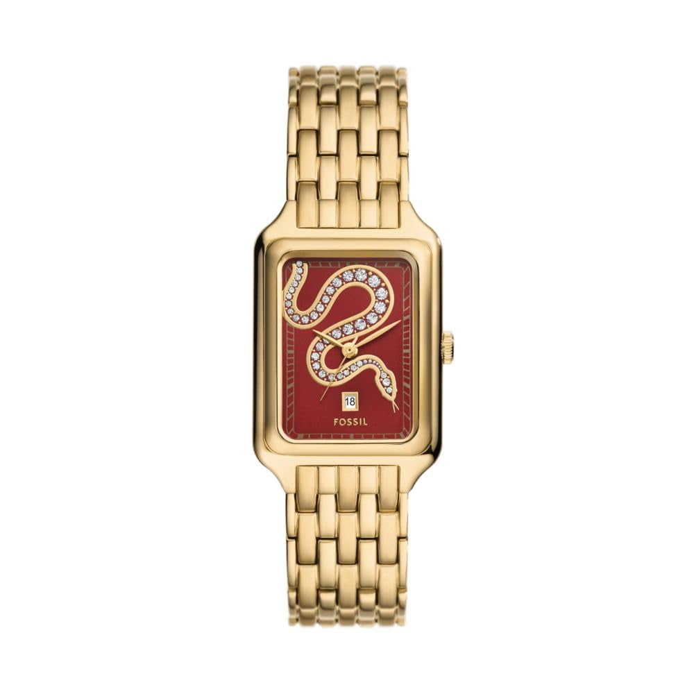 Fossil Women's Raquel Three-Hand Date Gold-Tone Stainless Steel Watch ...
