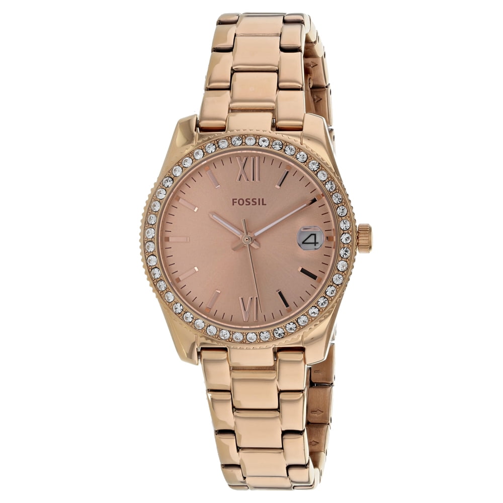 Fossil Women's Scarlette Rose Gold Dial Watch - ES4318 - Walmart.com
