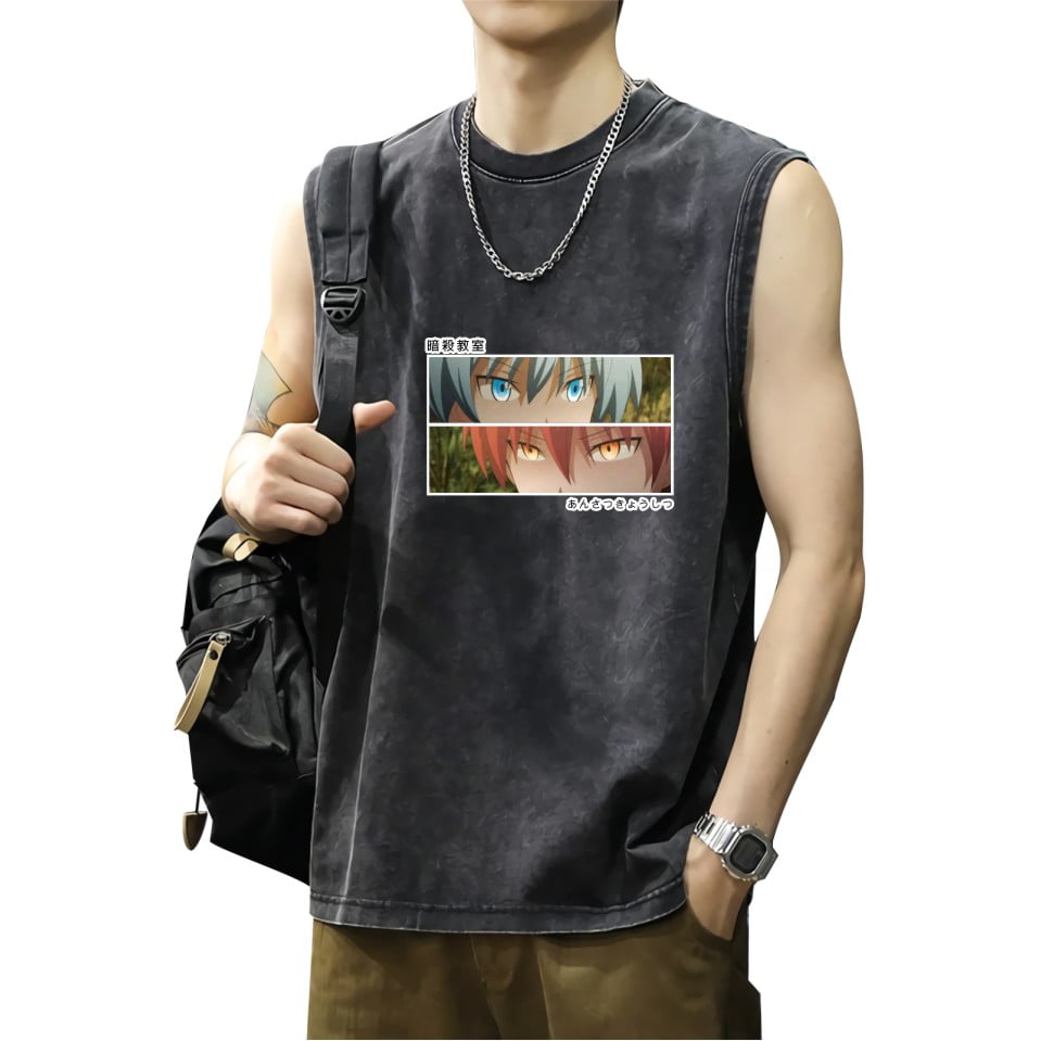 Fosskos Assassination Classroom Washed Tank Top Japanese Classic Anime ...