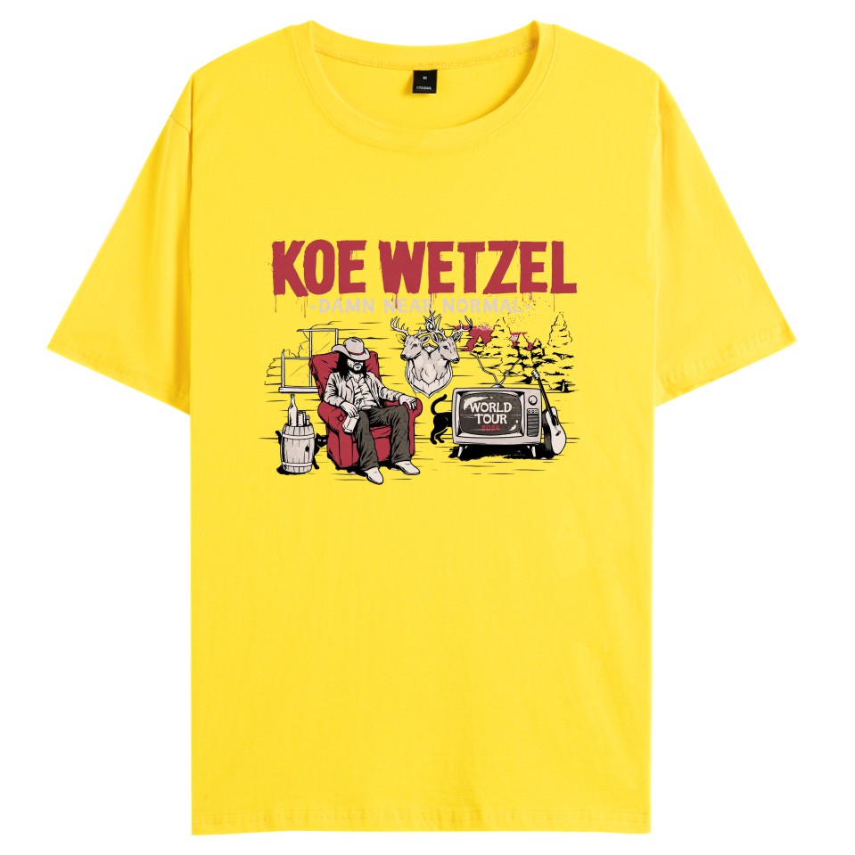 Fosskos Koe Wetzel Damn Near Normal Tour 2024 T-shirt Women Men Casual ...