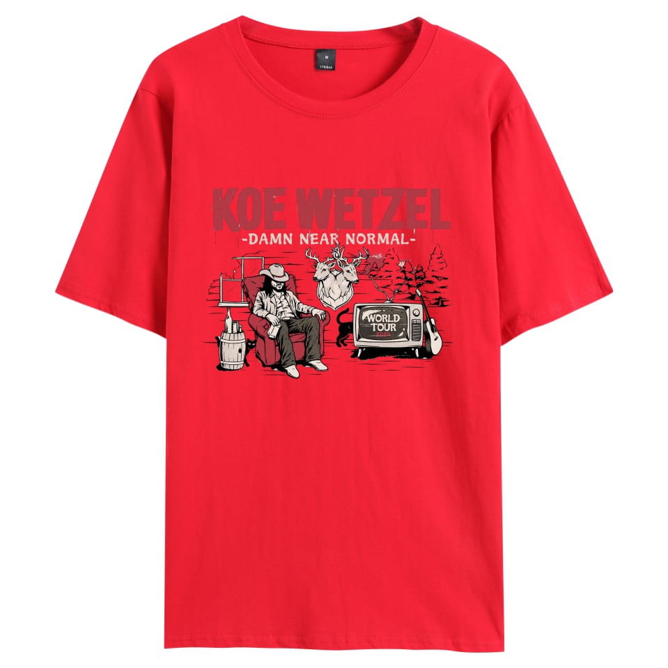 Fosskos Koe Wetzel Damn Near Normal Tour 2024 T-shirt Women Men Casual ...