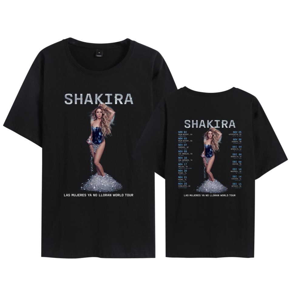 Fosskos Shakira Merch World Tour T-Shirt Cotton Concert Short Sleeves ...