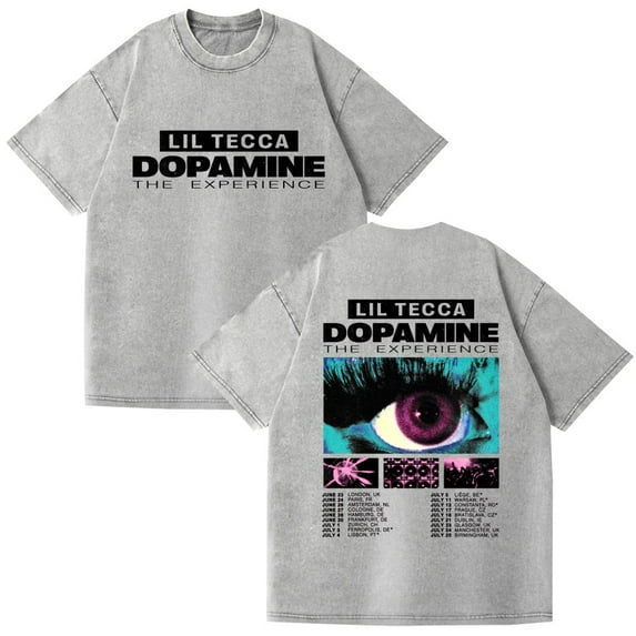 Fosskos Washed vintage Lil Tecca Dopamine The Experience Tour T-shirt ...