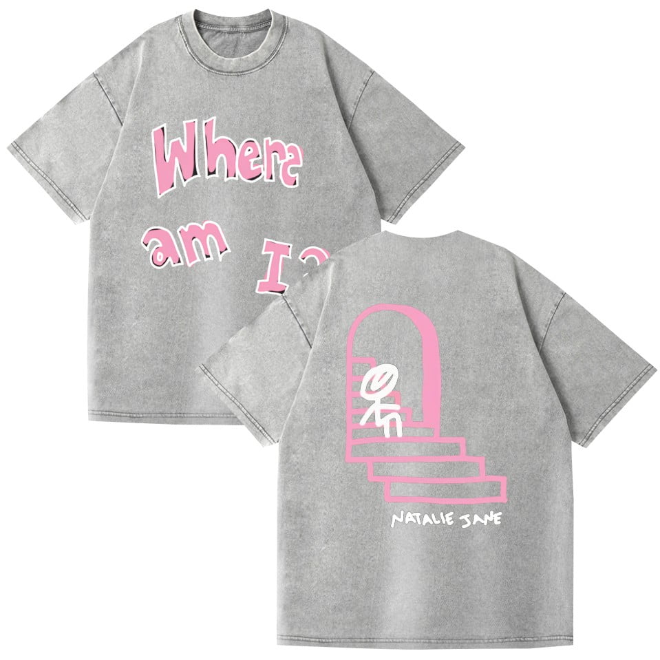 Fosskos Washed vintage Natalie Jane Tshirt Where am I merch for Women ...