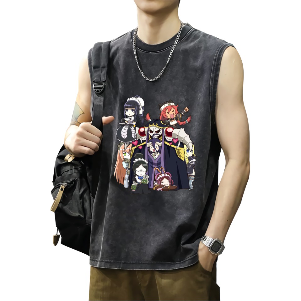 Fosskos overload Washed Tank Top Anime Summer Outdoor Workout Tee ...