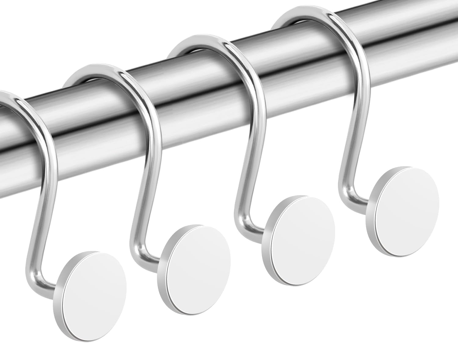 Fostbeen Black Shower Curtain Hooks, Rustproof Shower Curtain Rings for ...