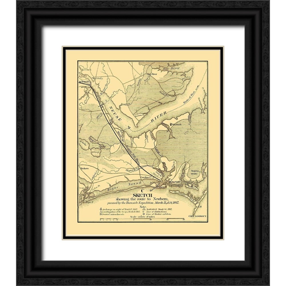 Foster 15x17 Black Ornate Wood Framed with Double Matting Museum Art ...