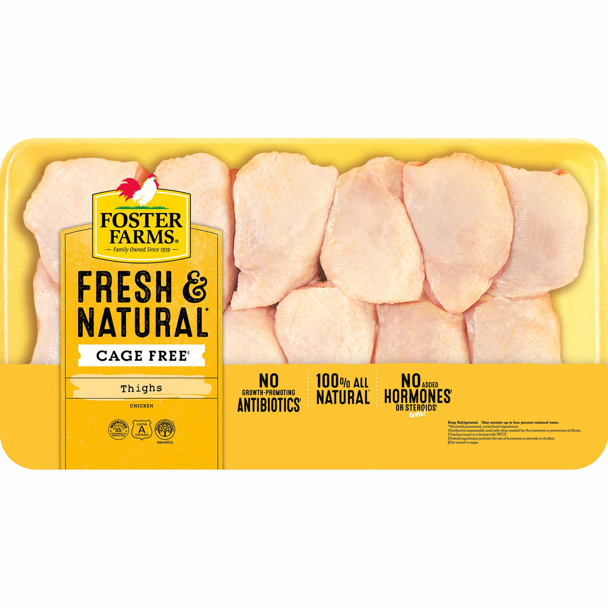 Foster Farms Fresh Bone-In Chicken Thighs - Family Pack, 19g Protein ...