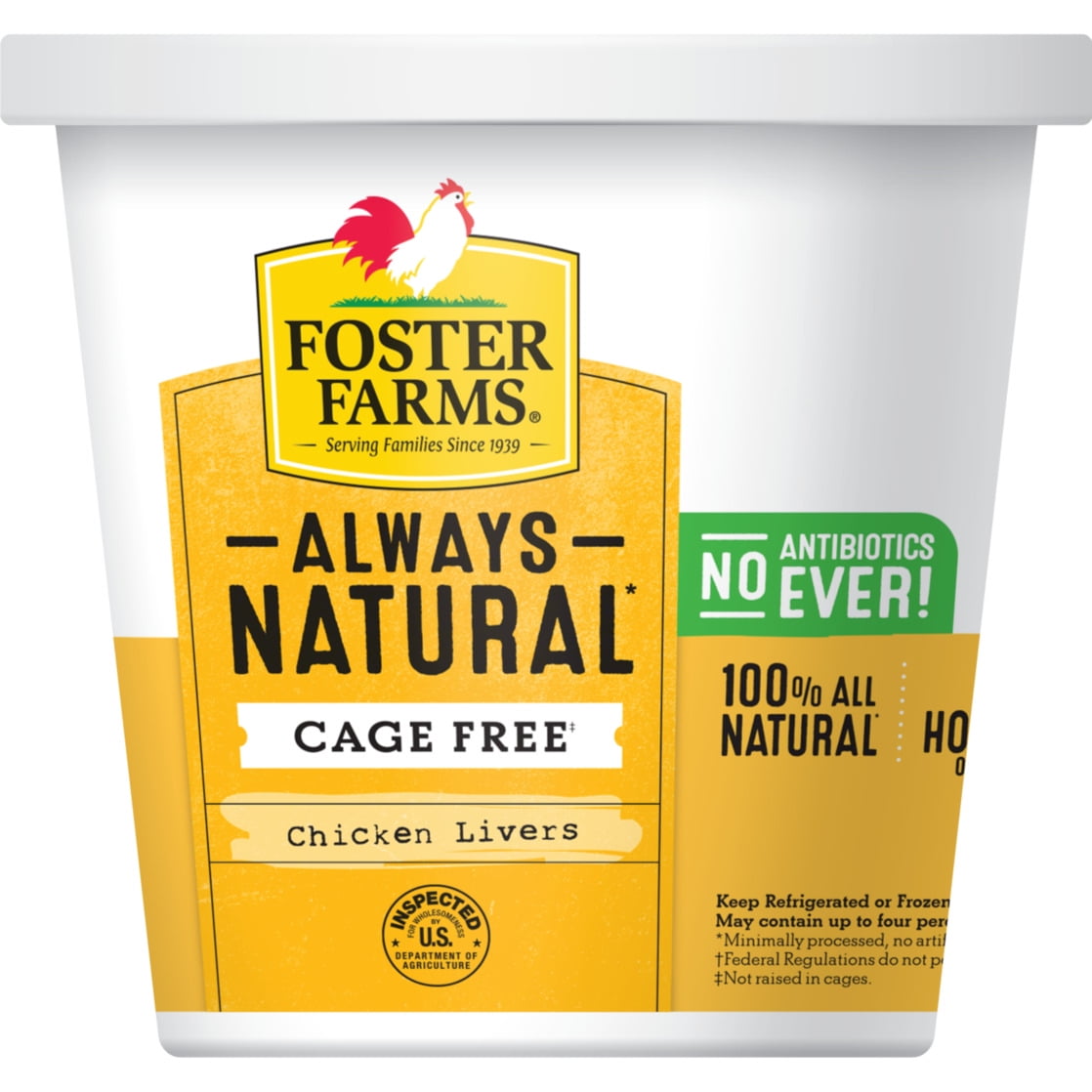 Foster Farms Fresh & Natural Cage Free Chicken Livers - Walmart.com
