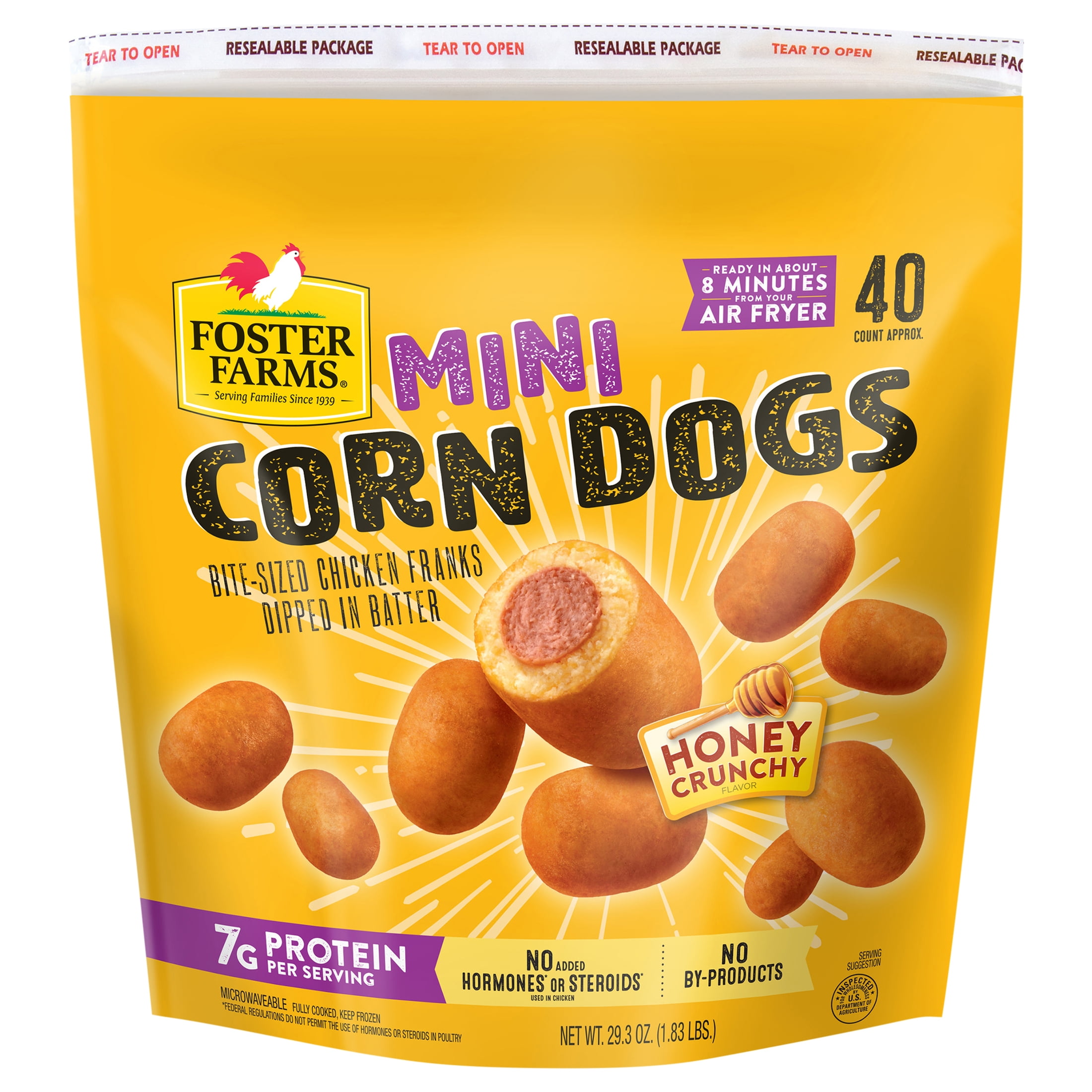 Foster Farms Honey Crunchy Mini Corn Dogs, 29.3 oz, 40 ct (Frozen ...