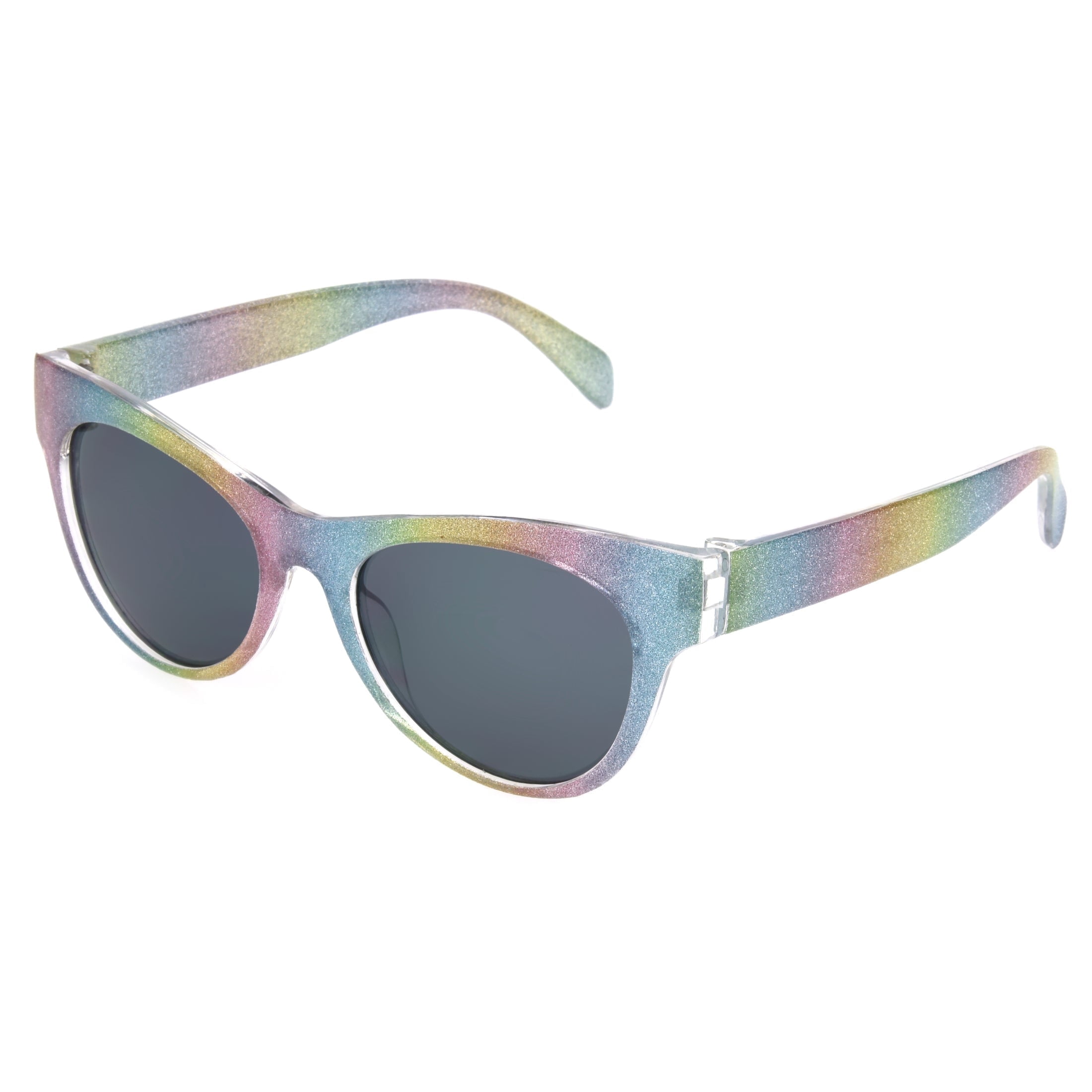 Foster Grant Kids 3D Glitter Cat Eye Sunglasses with Rainbow Frame ...