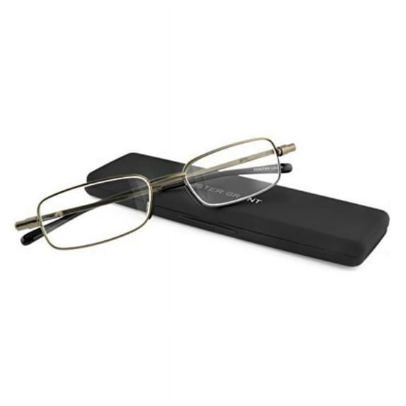 Foster Grant Gavin Fold Flat Rectangular Reading Glasses, Gunmetal ...