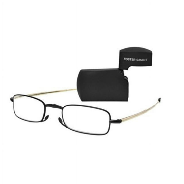 Foster Grant Men's Gideon Black 1017238-250.COM Rectangular Readers ...