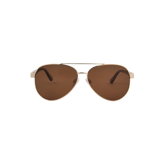 Foster Grant Men's Premium Polarized Aviator Fashion Sunglasses, Gold ...