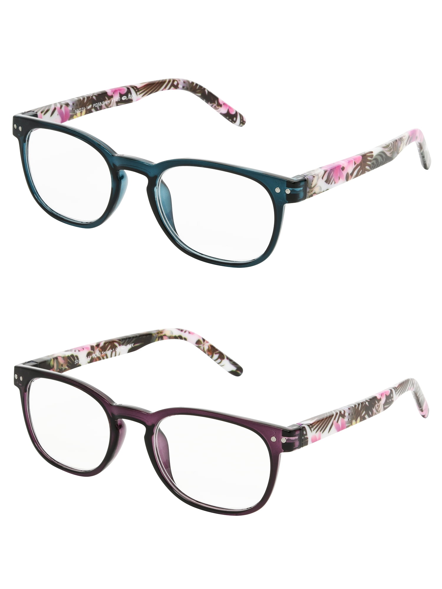 Foster Grant 2-Pack Purple Round Reading Glasses - Walmart.com
