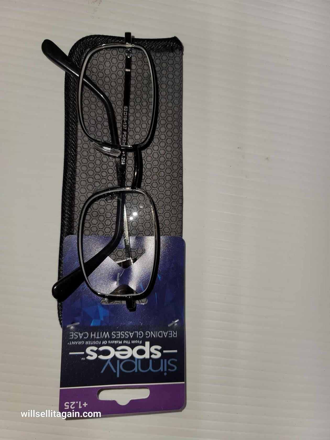 Foster Grant Simply Specs Reading Glasses W/ Case, Jacobson, Gunmetal ...