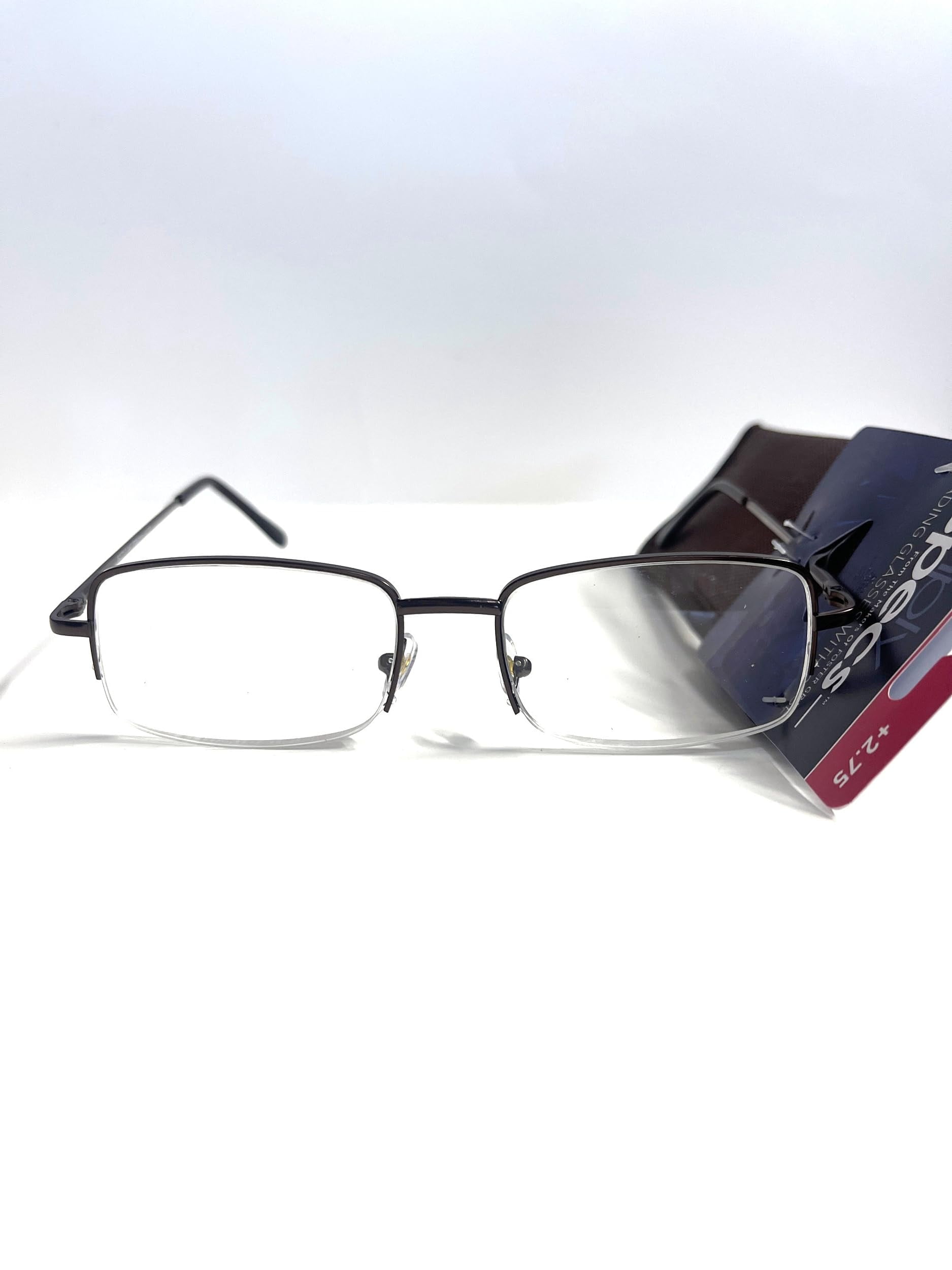 Foster Grant Simply Specs reading glasses Hal brown semi-rimless +2.75 ...