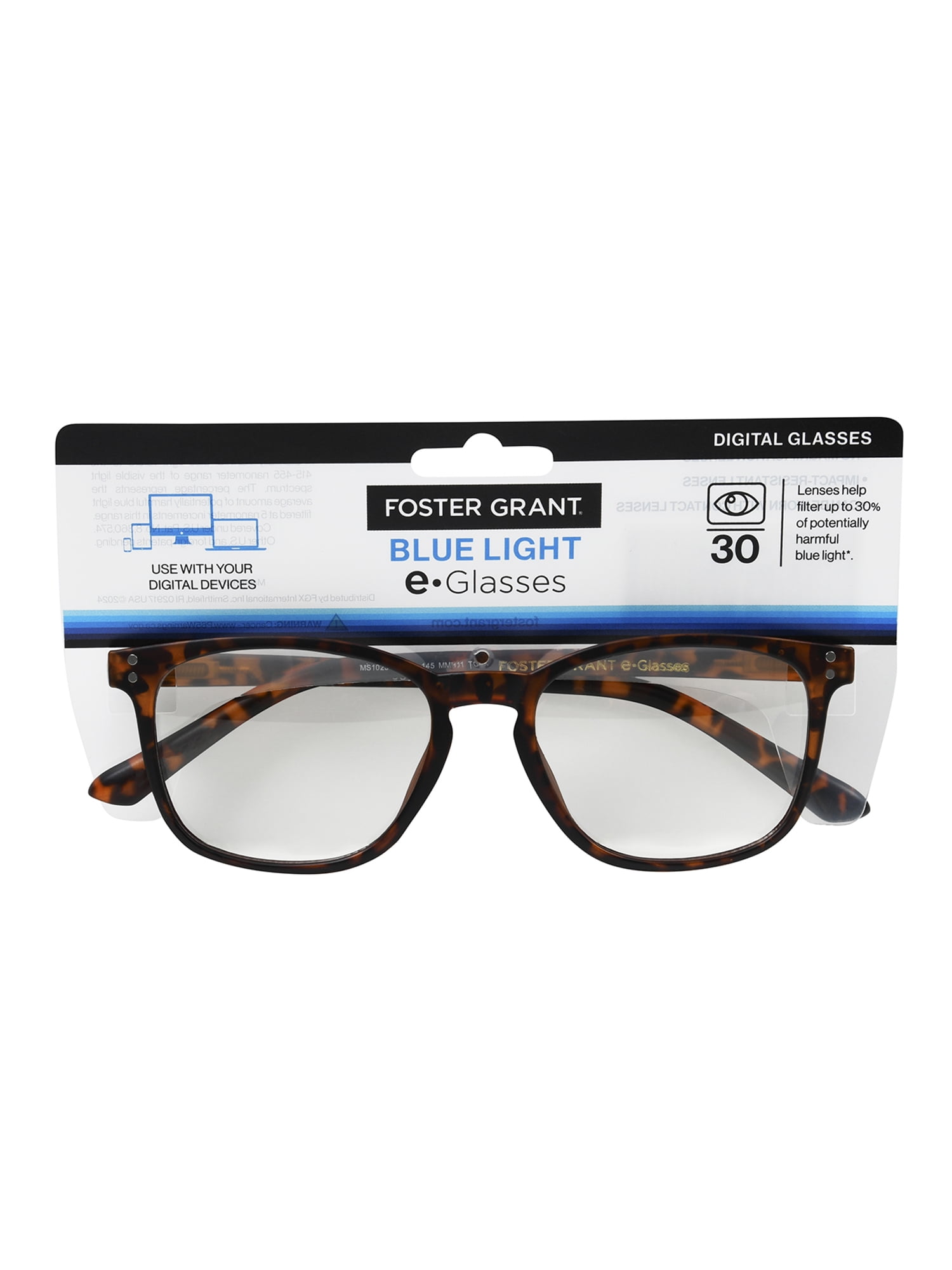Foster Grant Rectangle Blue Light Glasses - Walmart.com
