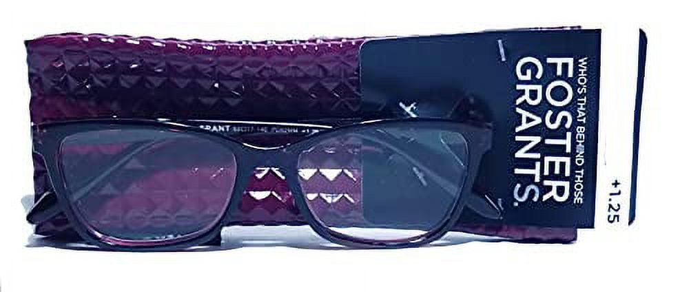 Foster Grant VRL2004 Purple Women's Reading Glasses w/Soft Case (Purple ...