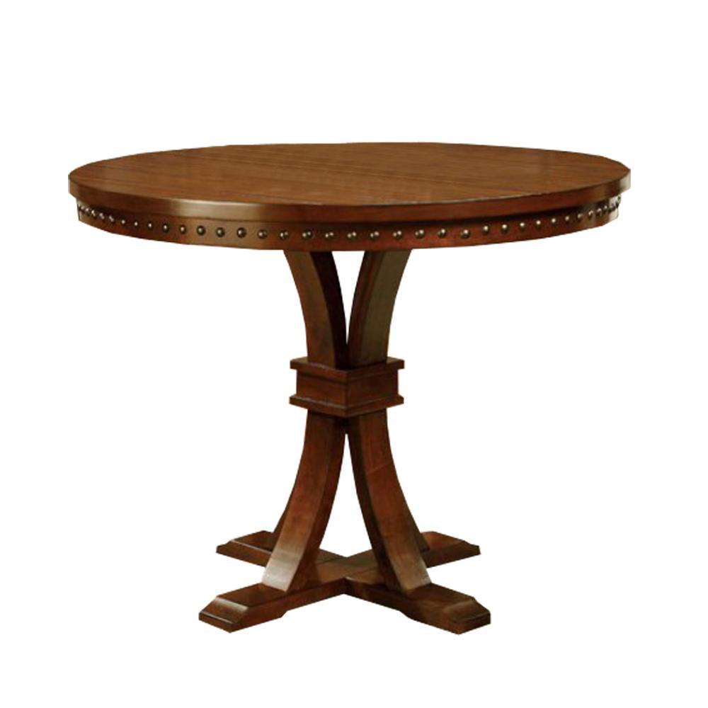 Foster II Dark Oak Finish Counter Height Round Table - Walmart.com