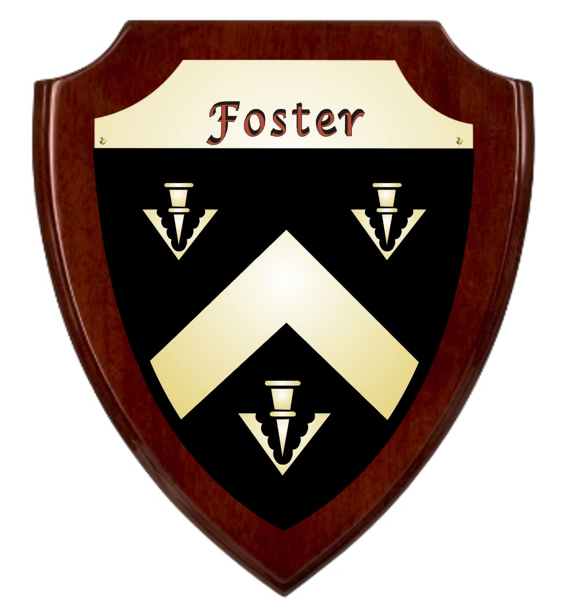 Foster Irish Coat of Arms Shield Plaque - Rosewood Finish - Walmart.com