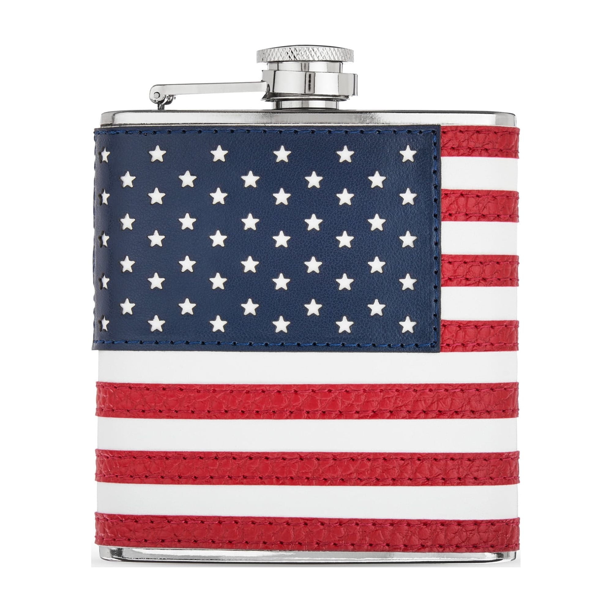 Foster & Rye 6oz American Flag Flask for Whisky Drinking, Stainless ...