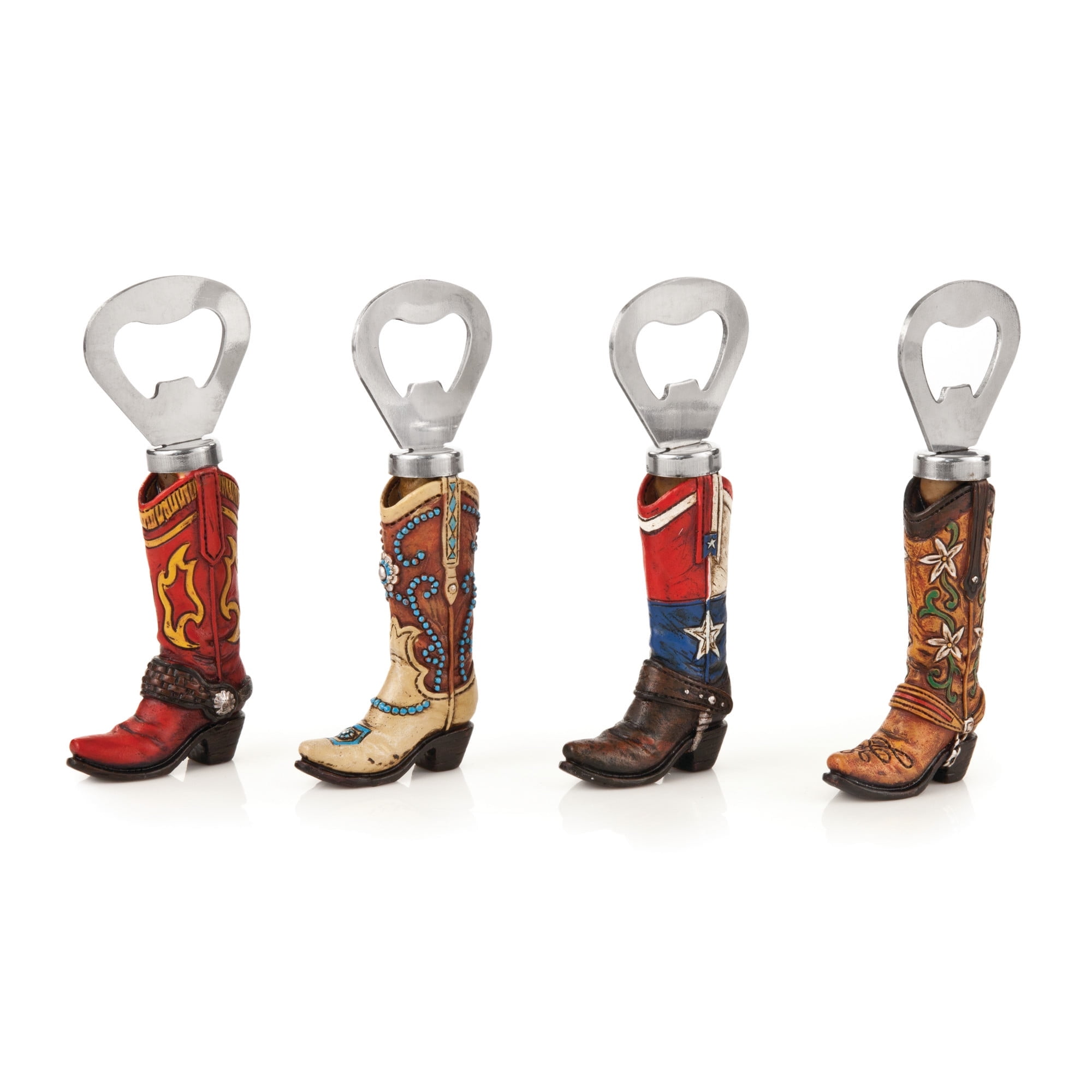 Foster & Rye Cowboy Boot Bottle Opener Set, Durable Polyresin, Assorted ...