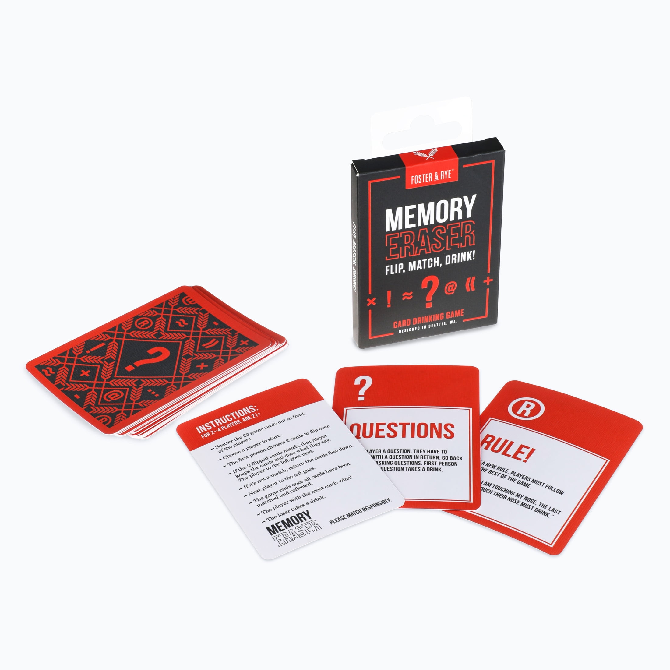 Foster & Rye Memory Eraser, Drinking Games for Adults, Game Night, 20 ...