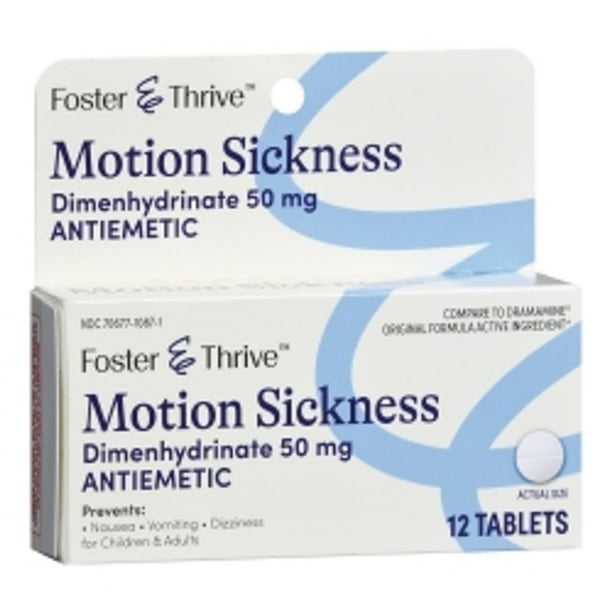 Foster & Thrive 50 mg Motion Sickness Tablets - 12 ct - Walmart ...