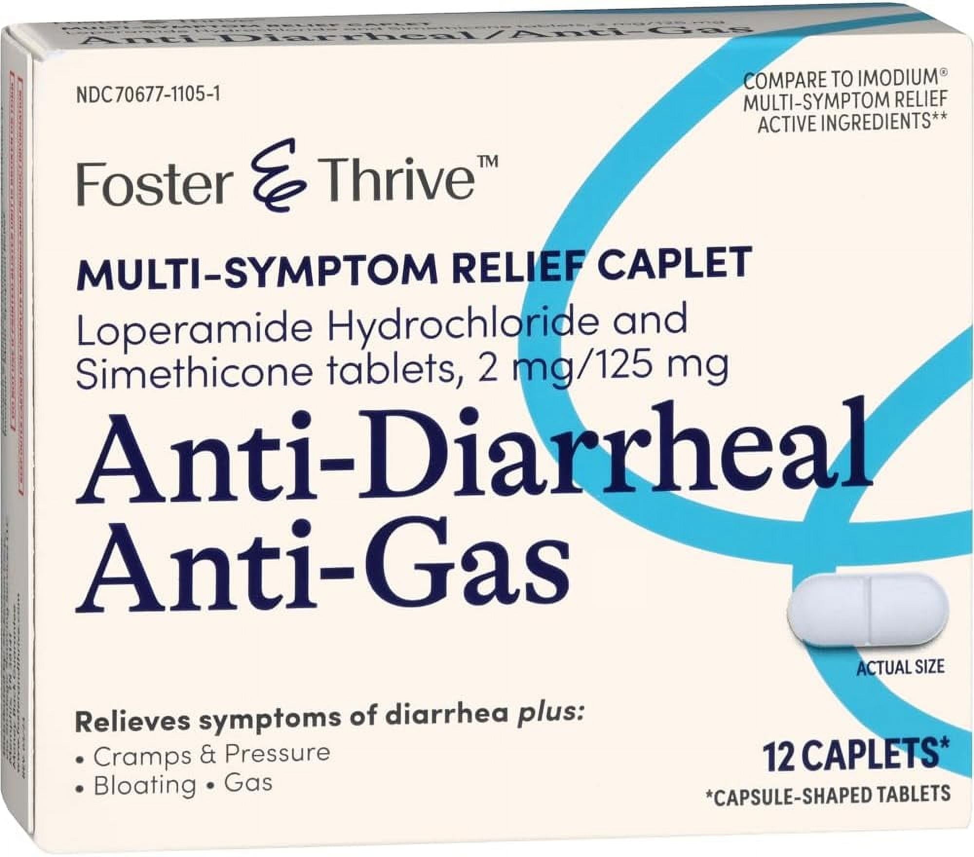 Foster & Thrive Anti-Diarrheal Anti-Gas Multi-Symptom Relief Caplets ...