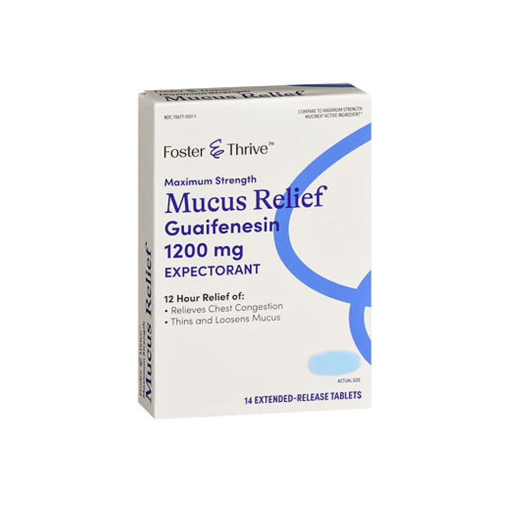 Foster & Thrive Max Strength Extended-Release Mucus Relief Tablets - 14 ...