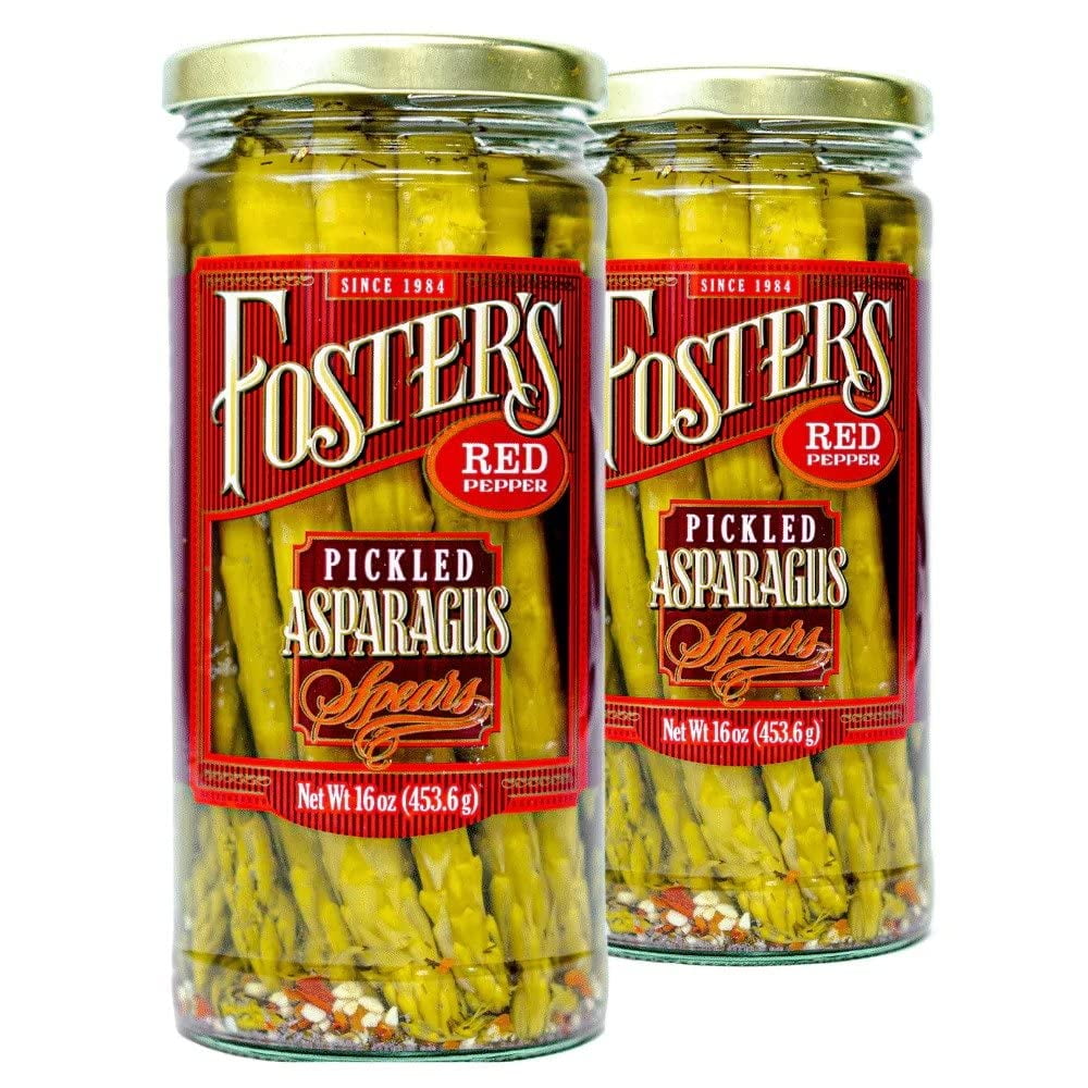 Foster's Pickled Asparagus with Red Pepper, 16oz (2 Pack), Gluten Free ...