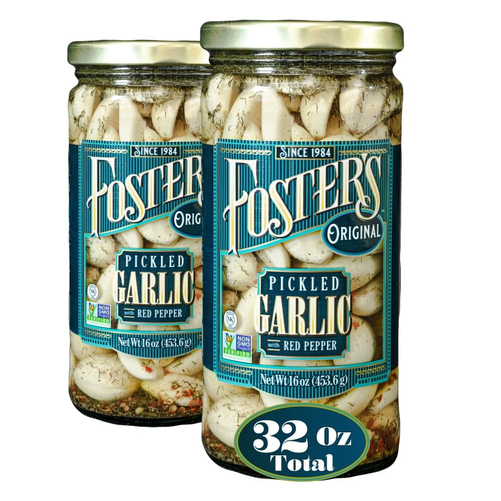 Foster's Pickled Garlic Cloves- Original- 16oz (2 Pack)- Pickled Garlic ...