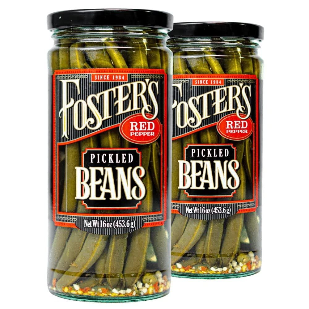 Foster's Pickled Green Beans with Red Pepper, 16oz (2 Pack ...