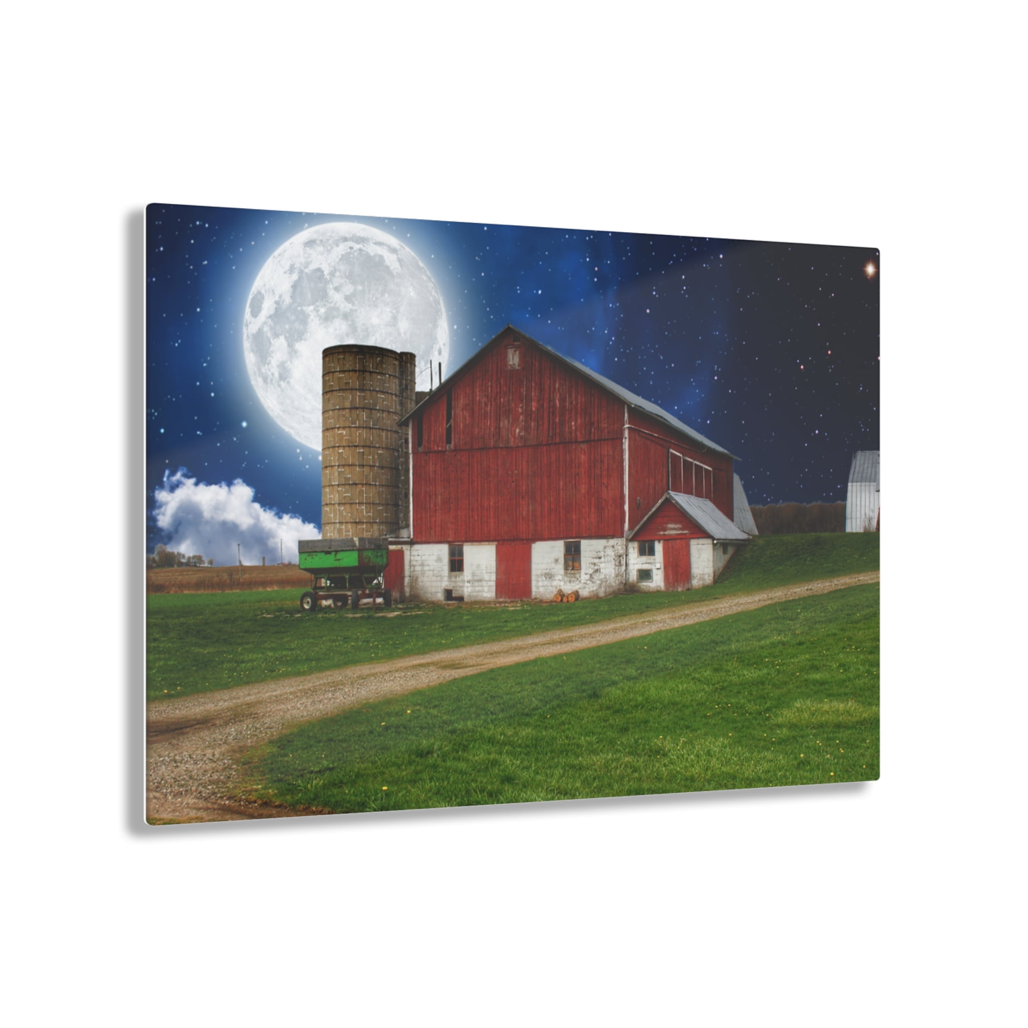 Fostoria Red in the Moonlight| Barn Boutique Modern Farmhouse Acrylic Wall Art - Walmart.com