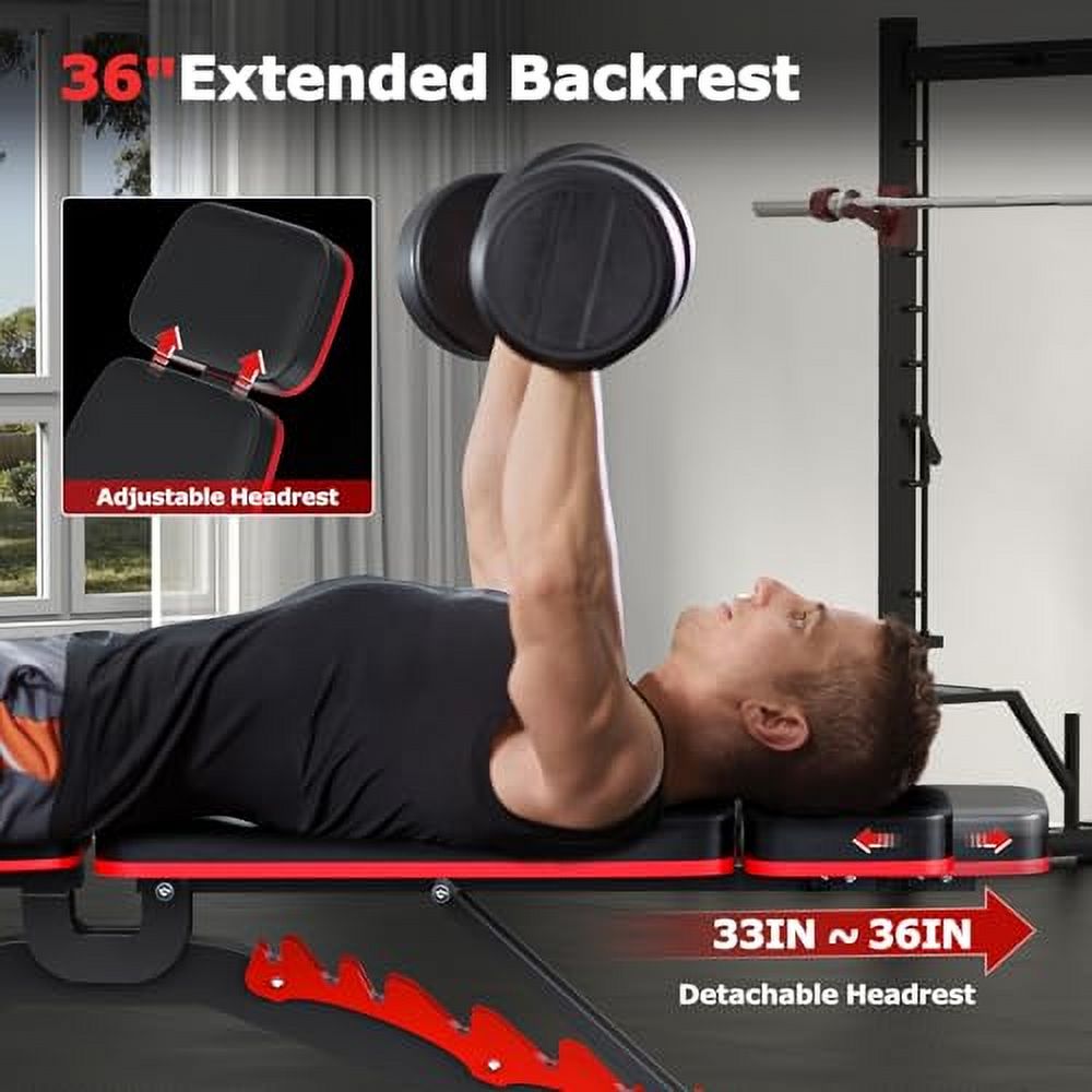 Fostoy 1200LBS Weight , Heavy Duty Adjustable Workout for Home Gym ...