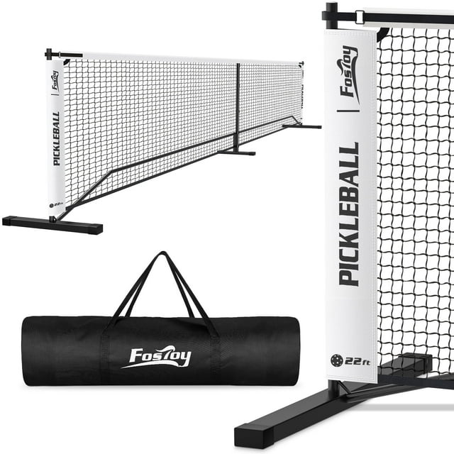 Fostoy Portable Pickleball Net with Wheels, 22 FT Pickle Ball Net ...